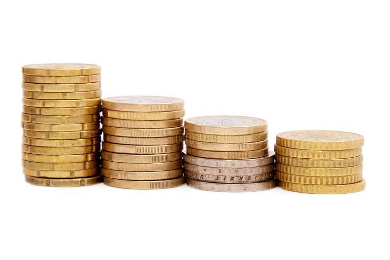 Stacked coins isolated stock image. Image of invest - 202844607