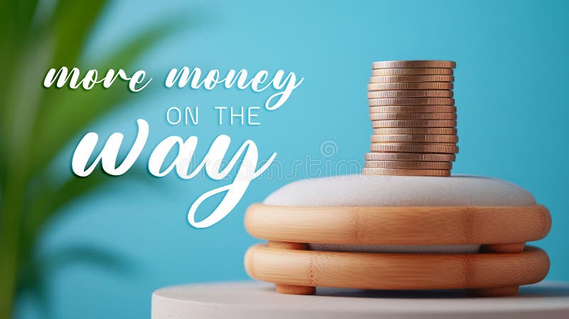 Stacked Coins on Pedestal with Inspirational Message about Future ...