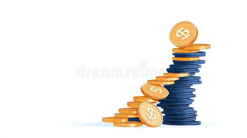 Stacked Coins Representing Growth and Wealth Management in a Financial ...