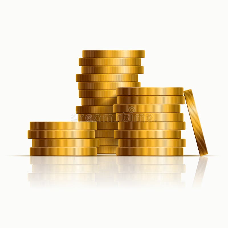Stacked coins stock vector. Illustration of cash, sign - 66302984