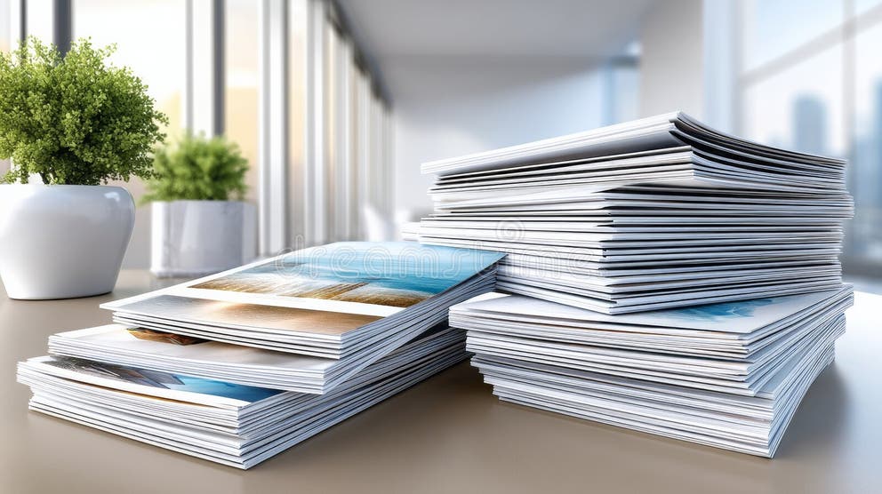 A Stacked Collection of Magazines Showcasing Diverse Printed Materials ...