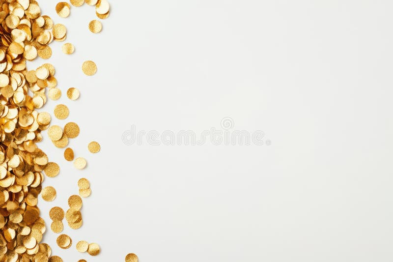 A Stacked Collection of Shiny Gold Coins Resting on a Clean White ...