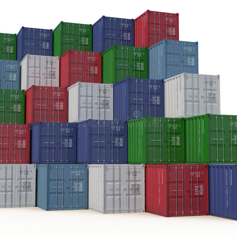 Stacked Color Cargo Containers Stock Illustrations – 111 Stacked Color ...