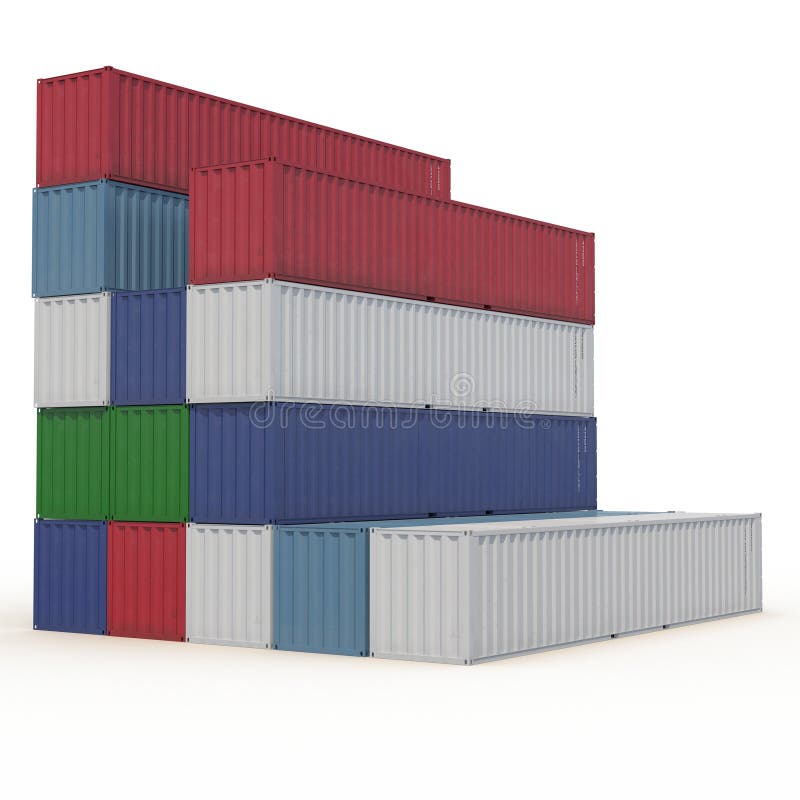 Stacked Color Cargo Containers Stock Illustrations – 111 Stacked Color ...