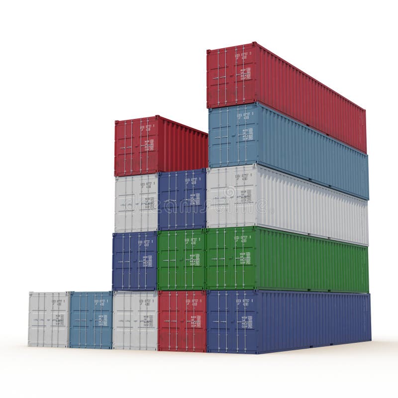 Stacked Color Cargo Containers Stock Illustrations – 111 Stacked Color ...