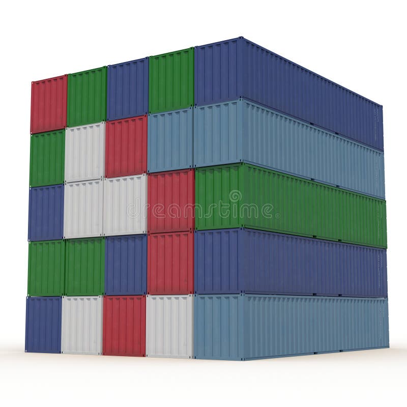Stacked Color Cargo Containers Stock Illustrations – 111 Stacked Color ...