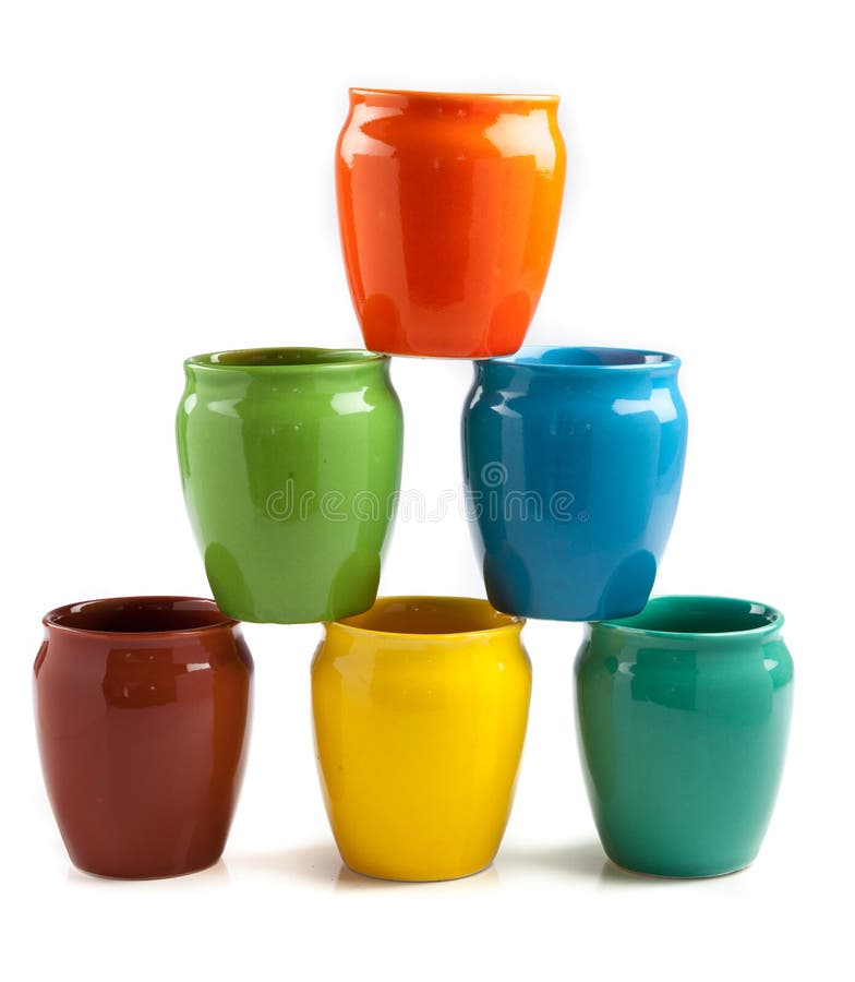 Stacked Color cups stock image. Image of brown, green - 33101767
