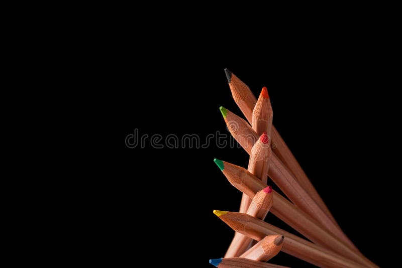 Stacked color pencils stock photo. Image of texture, green - 42208848