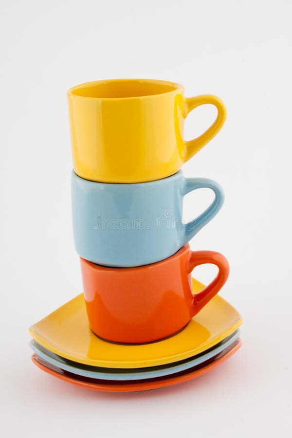 Stacked colored cups stock photo. Image of glass, yellow - 22768978