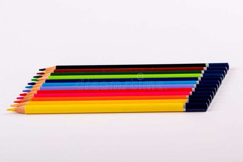 Stacked Colored Pencils on a Light Background Stock Photo - Image of ...
