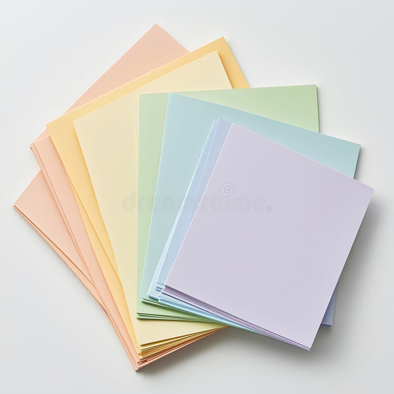 Stacked Colored Sticky Notes in Soft Pastel Shades Stock Illustration ...