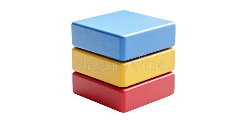 Stacked Colorful Blocks Isolated on Transparent Background. Stock Image ...