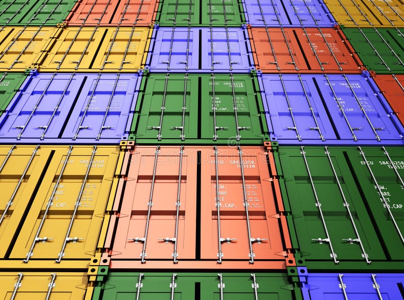Shipping Containers Pattern Editorial Image - Image of cargo, colorful ...