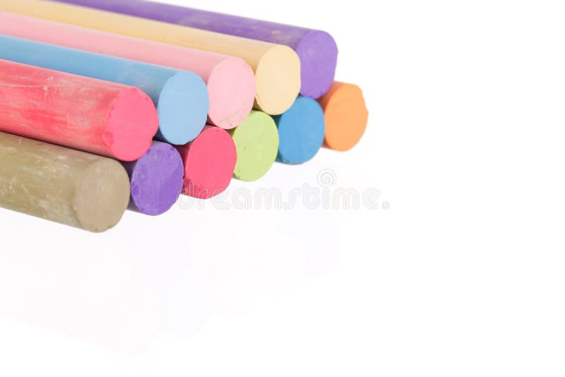 Stacked Colorful Chalk Sticks Stock Image - Image of round, primary ...