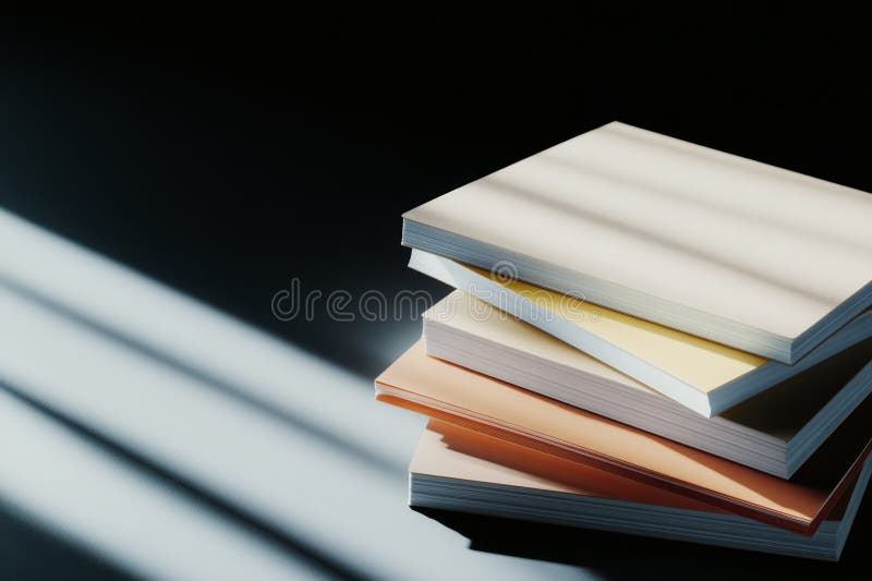 Stacked Colorful Paper Sheets with Sunlight Casting Shadows in a ...