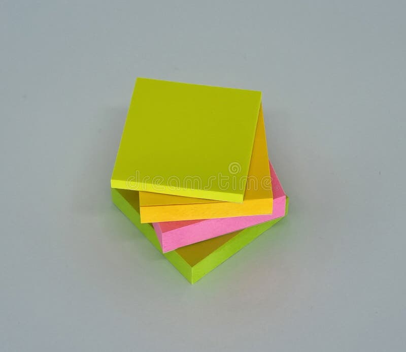 Stacked Colorful Post it Notes Stock Photo - Image of checklist ...