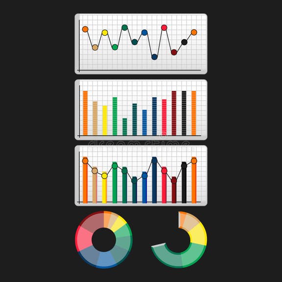 Stacked column pie graph stock illustration. Illustration of ...