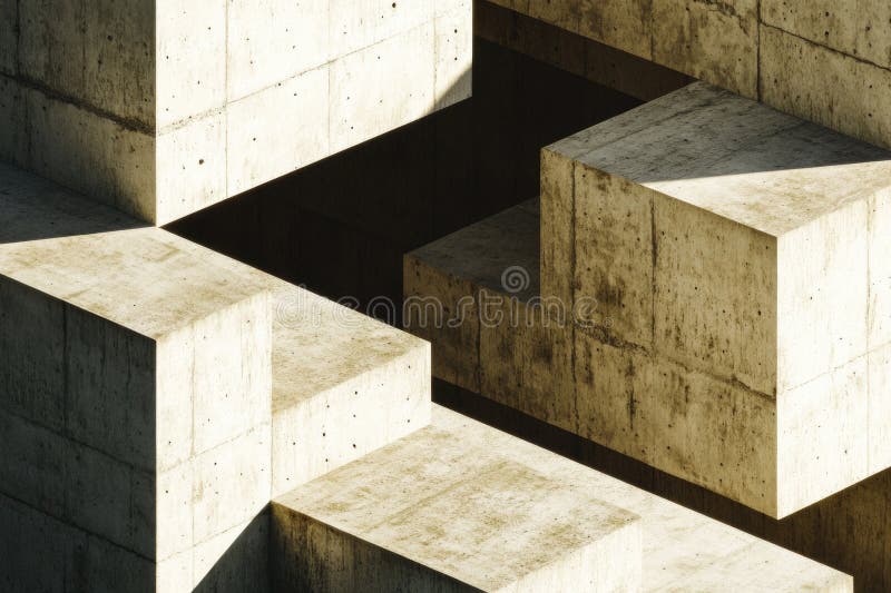 Stacked Concrete Blocks, Close-up, Side by Side Stock Image - Image of ...