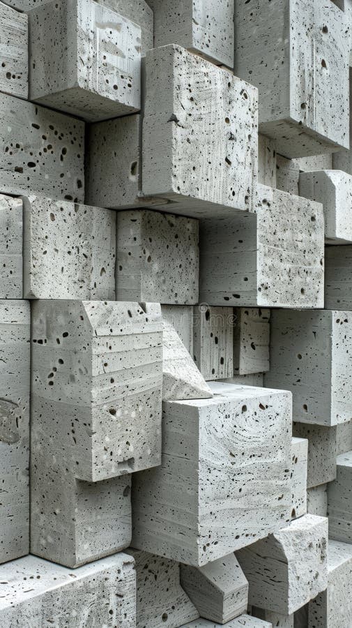 Stacked Concrete Blocks in Construction Site Stock Illustration ...