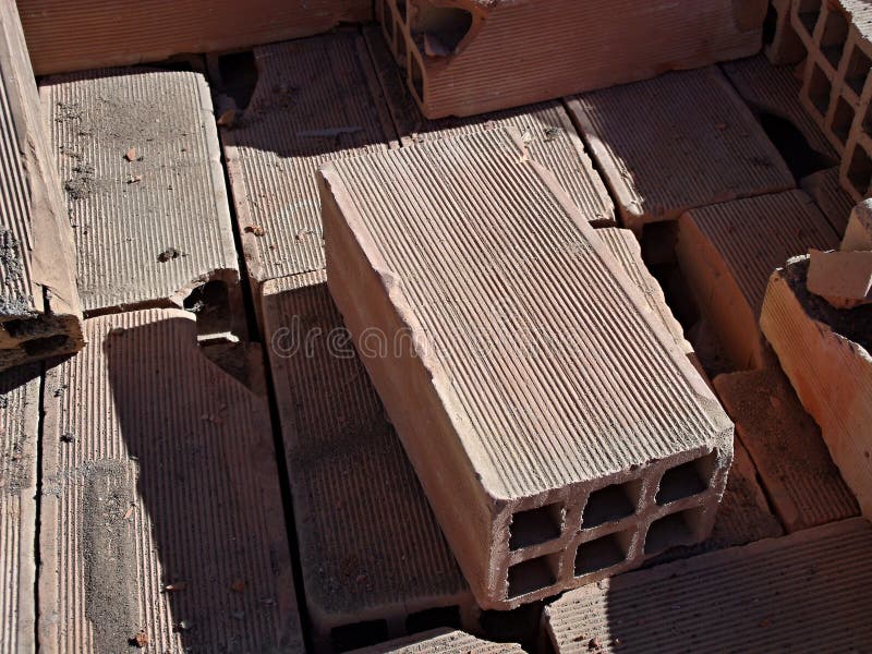 Stacked Concrete Blocks in Construction Site Stock Image - Image of ...