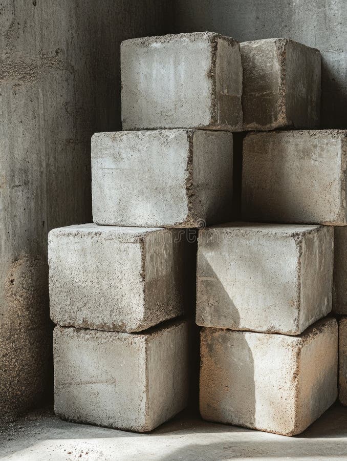 Stacked Concrete Blocks in a Minimalist Setting. Stock Photo - Image of ...