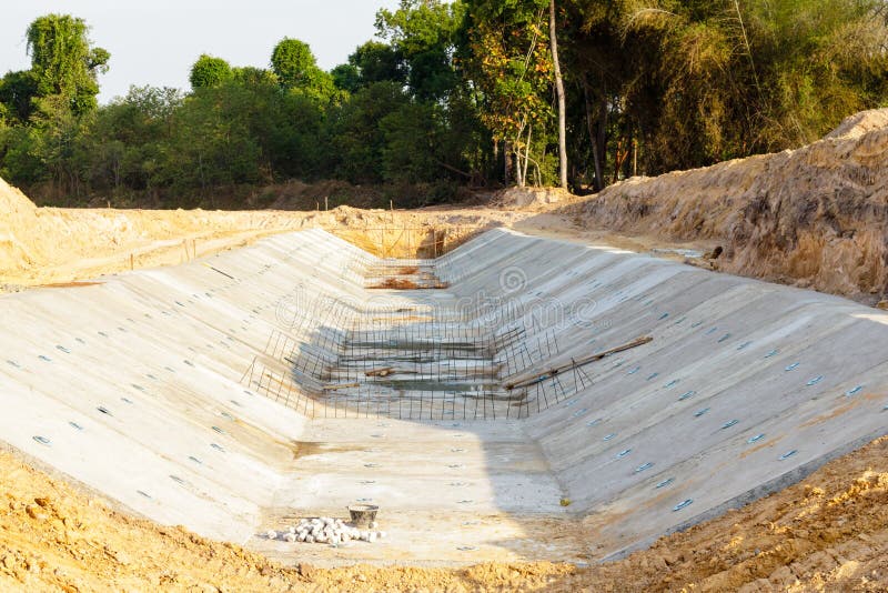 Concrete Drainage Tank on Construction Site Stock Photo - Image of ...