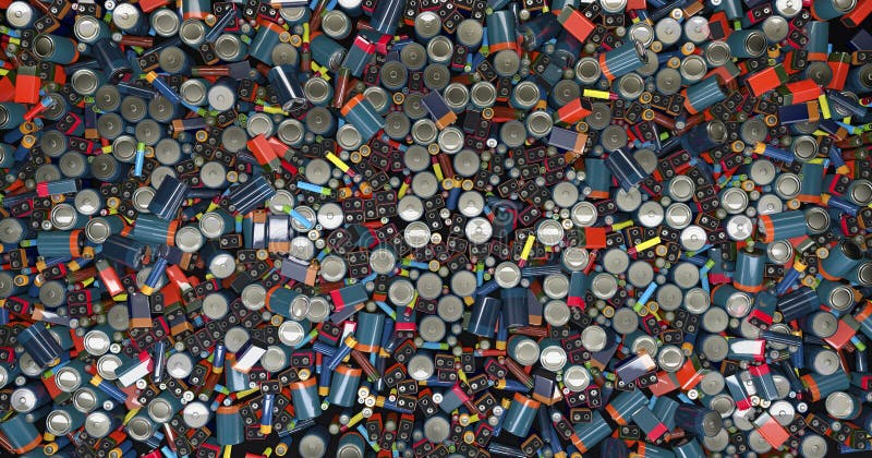 Stacked Consumer Batteries in Different Types Stock Illustration ...