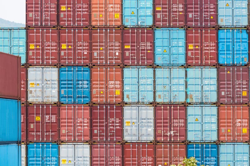 Shipping Containers in Port Stock Photo - Image of background, commerce ...