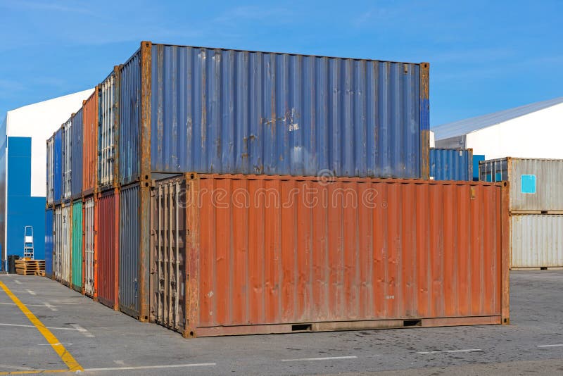 Container Yard stock image. Image of freight, industrial - 208248847
