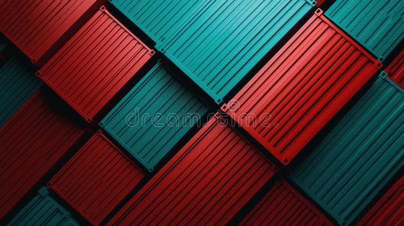 Stacked Containers in a Logistic Hub Environment Stock Illustration ...