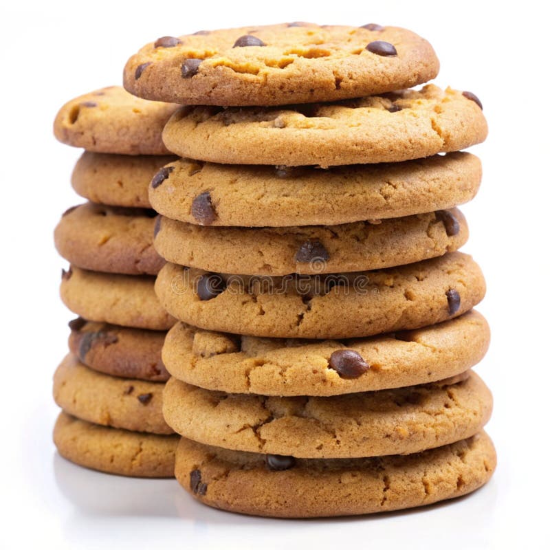 Stacked Cookies Isolated on White Background Stock Illustration ...