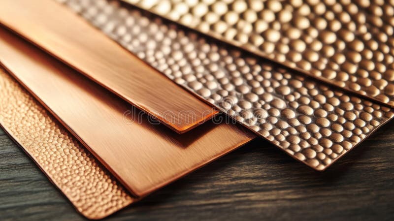 Stacked Copper Sheets with Textured Finishes Stock Illustration ...