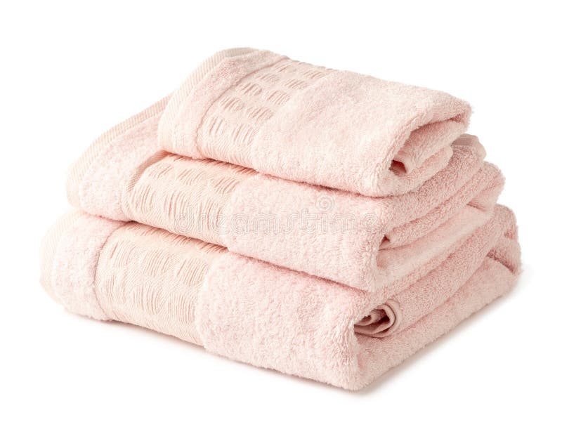 Stacked Cotton Towels Isolated on White Background Close Up Stock Photo ...