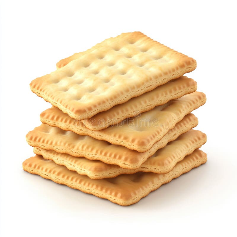 A Stack of Crispy Golden Crackers Ready To Eat Stock Illustration ...