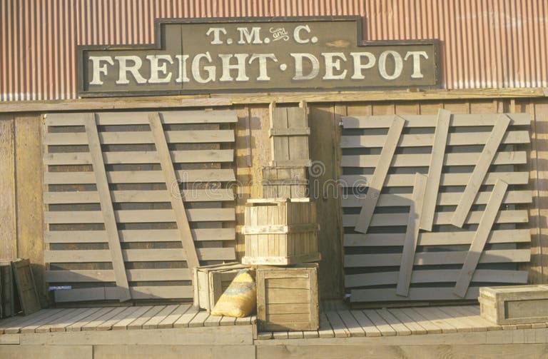 Stacked Crates at Freight Depot Editorial Photo - Image of containers ...