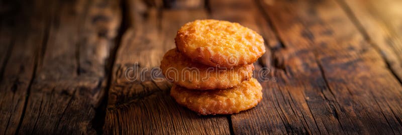 Stacked Crispy Golden Hash Browns Stock Illustration - Illustration of ...