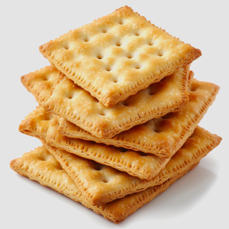 Stacked Crunchy Rectangular Crackers with Golden Brown Texture Against ...