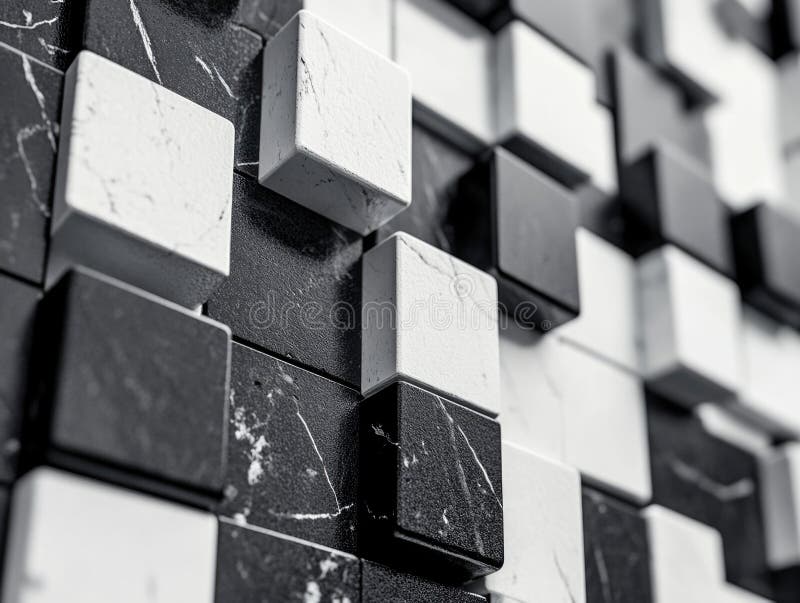 Stacked Cubes Black and White Stock Image - Image of puzzle, creativity ...