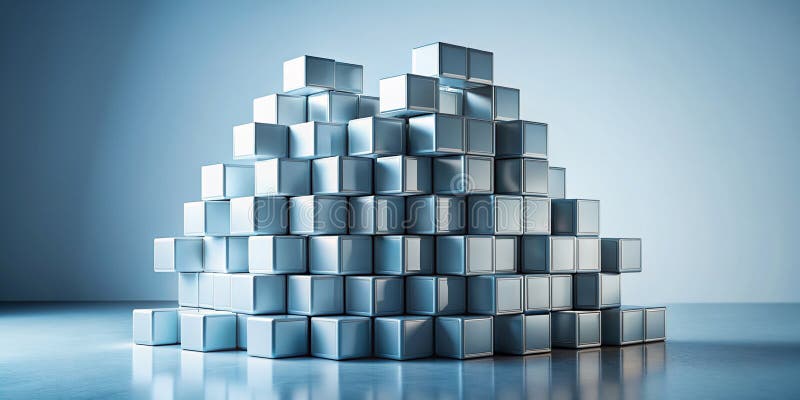 Stacked Cubes Forming Solid Structure Generative by AI Stock ...