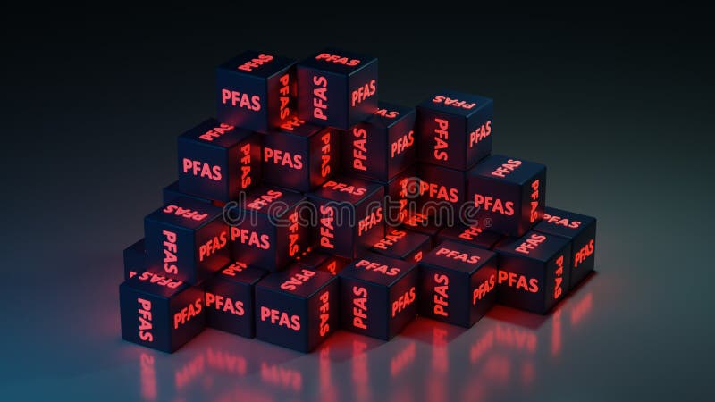 Stacked Cubes with a PFAS Word on it. 3D Rendered Illustration Stock ...