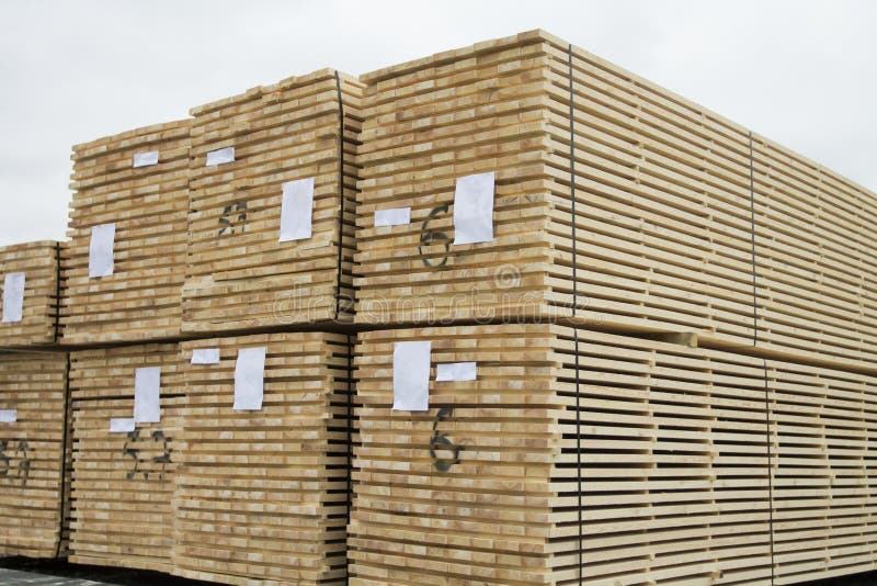 Stacked Cut Lumber stock photo. Image of forest, stuff - 61328418