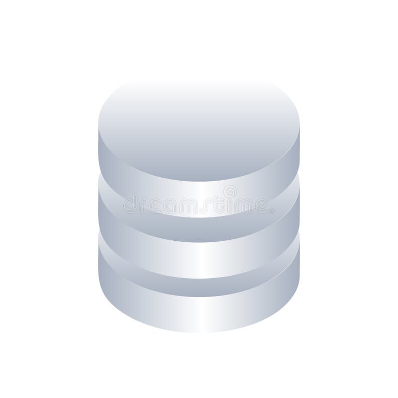 Stacked 3D Cylinder with Silver Color Stock Vector - Illustration of ...