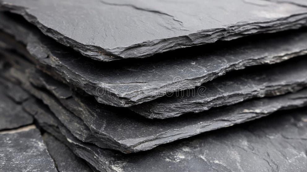 Stacked Dark Gray Slate Stone Layers Texture Stock Illustration ...