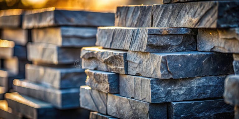 Stacked Dark Grey Stone Blocks for Construction and Building Projects ...