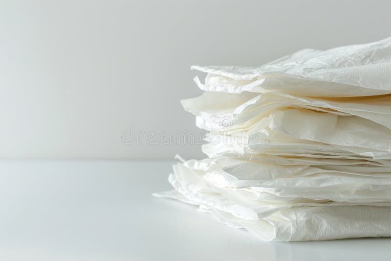 Stacked Delicate White Fabrics on a Bright Backdrop for Design and ...