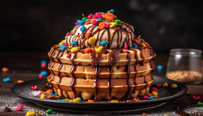 Stacked Dessert Plate Showcases Indulgent Homemade Sweets Generative AI ...