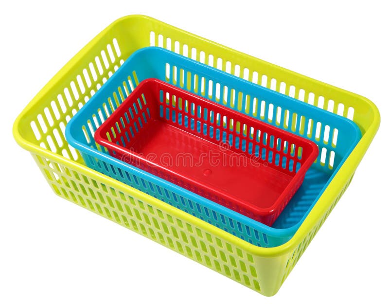 Stacked Different Size Colorful Perforated Plastic Containers, S Stock ...