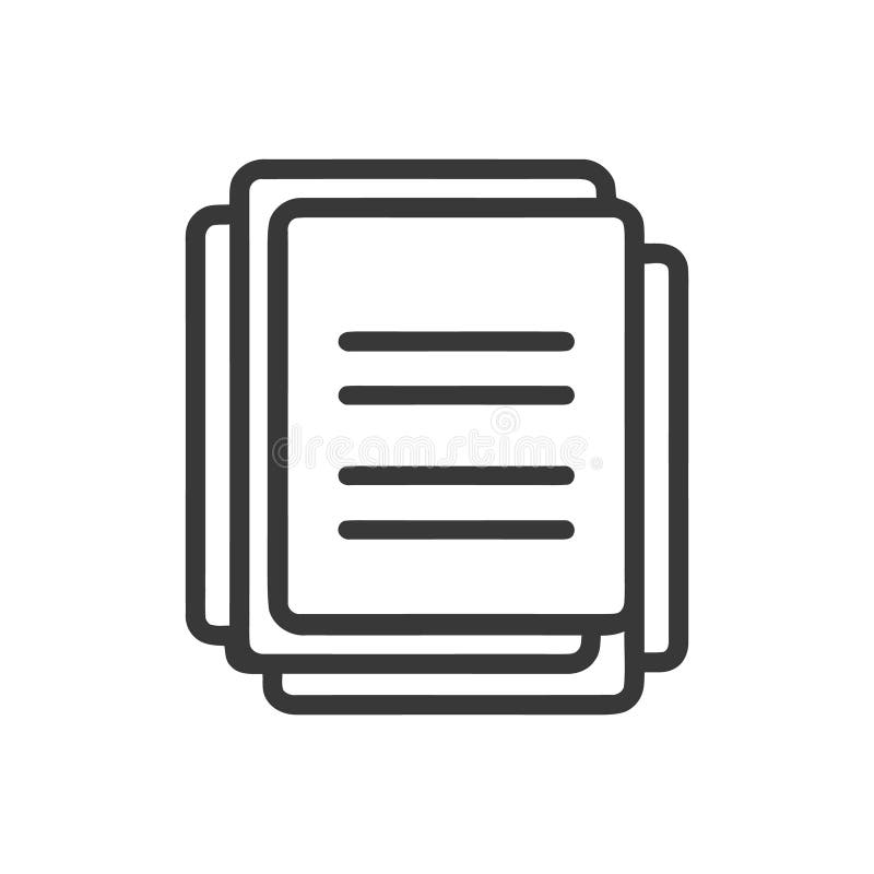 Stacked Documents Icon: Minimalist Design for File Management Stock ...