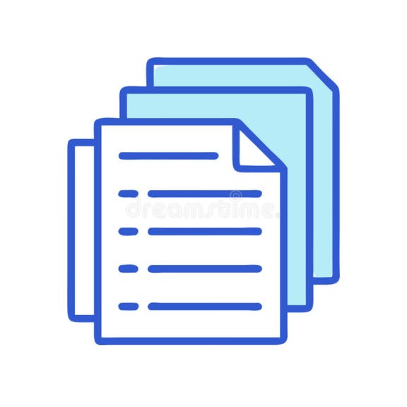 Stacked Documents with List Paper Blue Stock Illustration ...