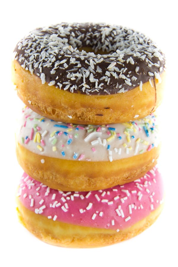 Stacked Donuts stock image. Image of coating, white, dessert - 26881835